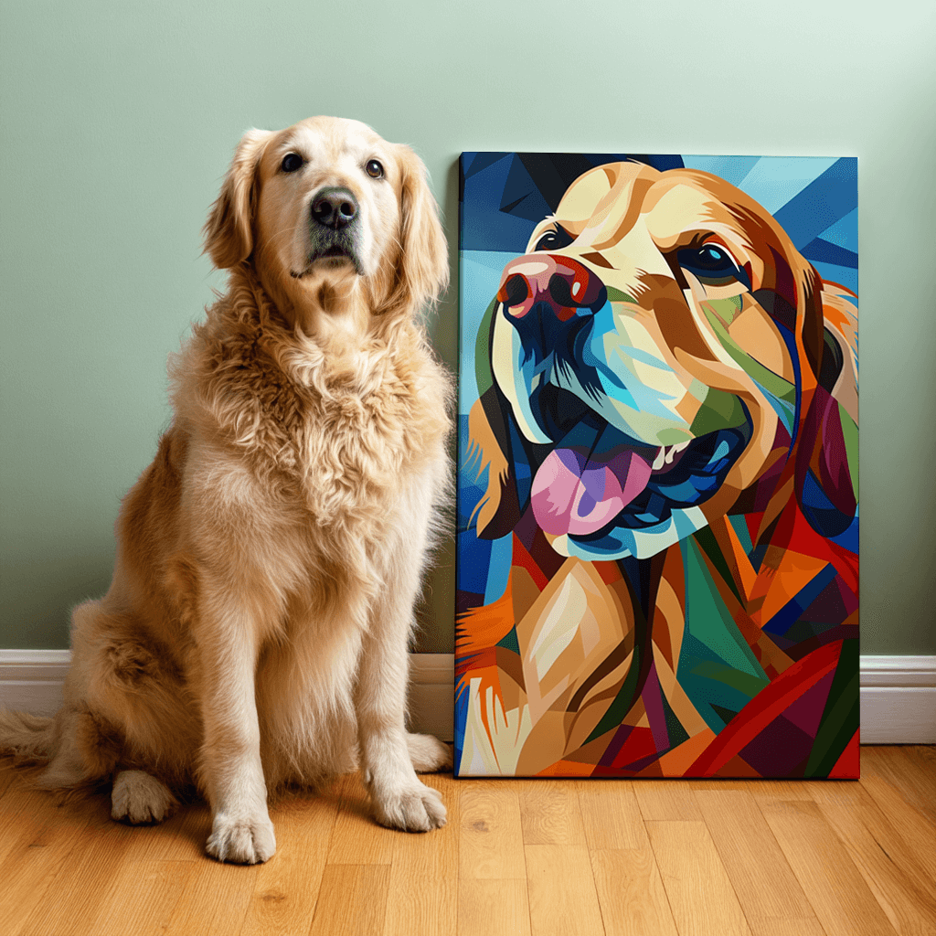 Canvas Pet Portrait - Cubism Style - Turn Your Pet's Photo Into Art ...